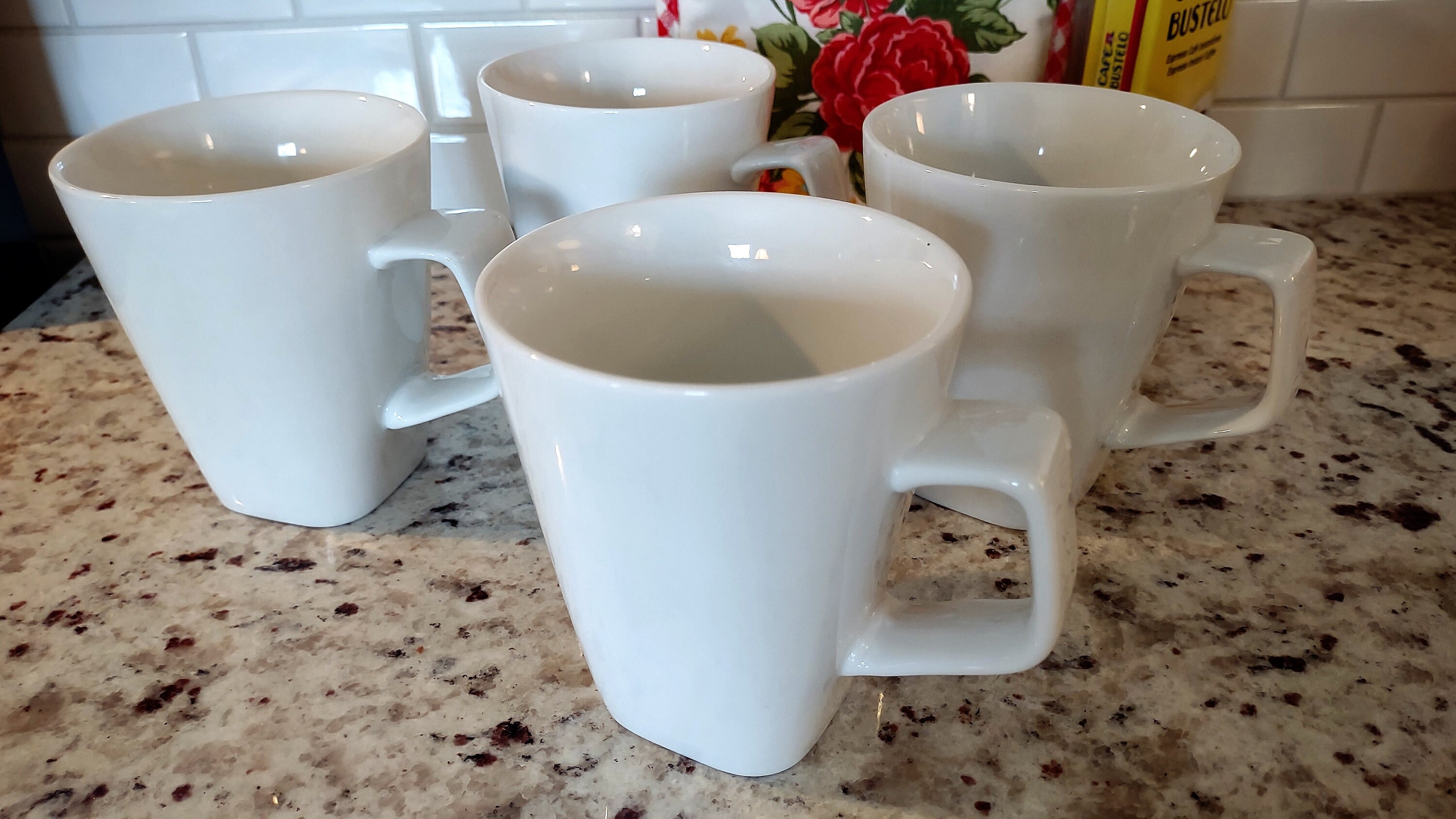 Very White Stoneware Mugs by Canopy These Have Unique Square Design ...