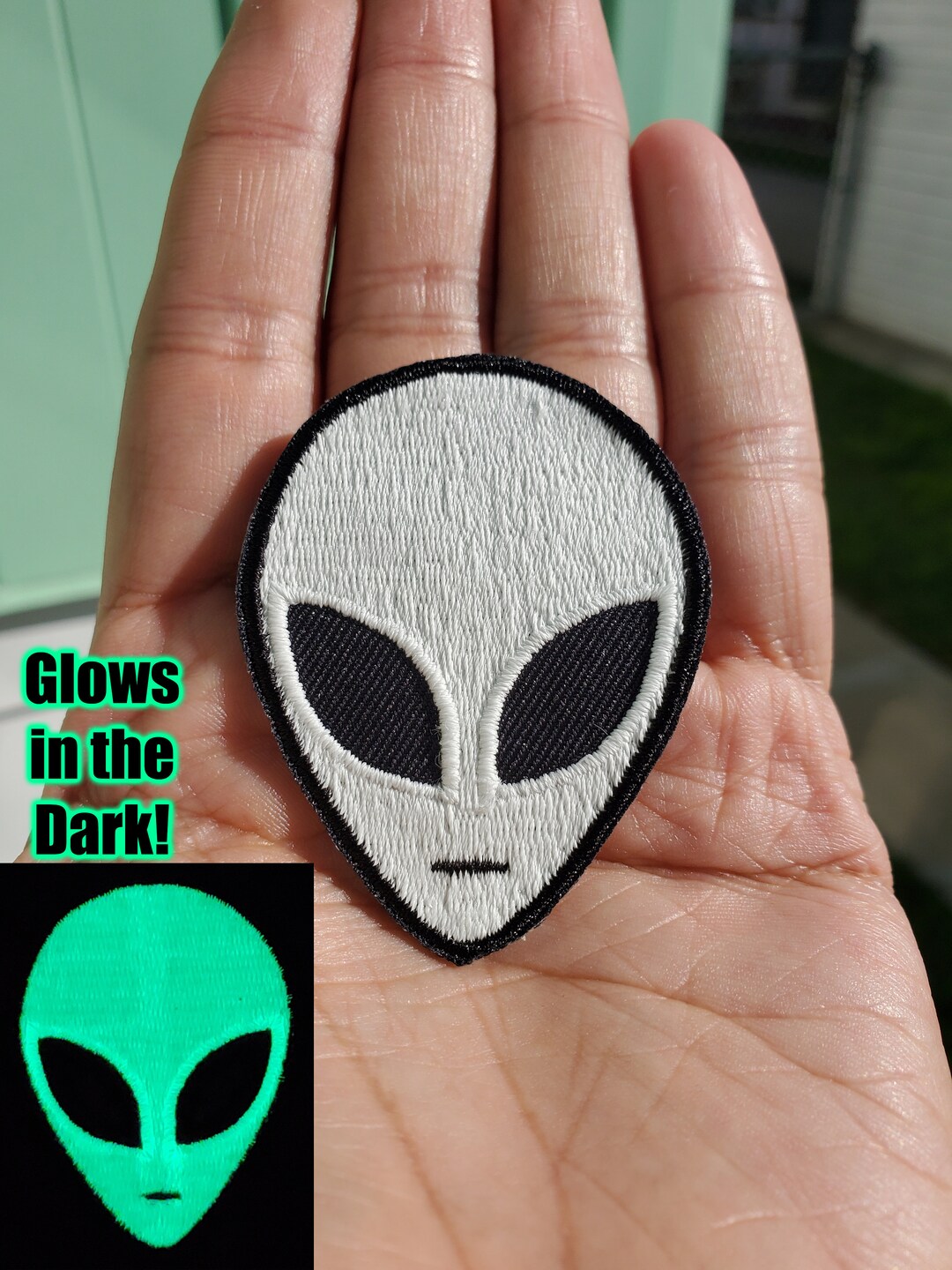 Alien UFO Embroidered Patch, Glow-in-the-dark - Etsy