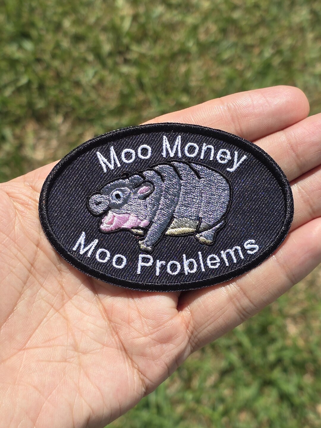 Moo Deng Pygmy Hippo Embroidered Patch - Etsy
