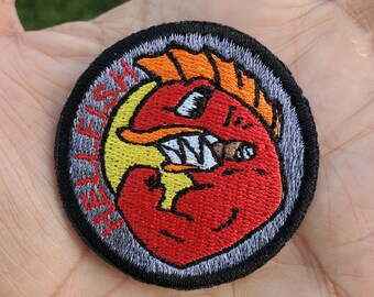The Simpsons Flying Hellfish Grandpa Embroidered Sew on Iron on Patch Badge Hell Fish Patch DIY ...