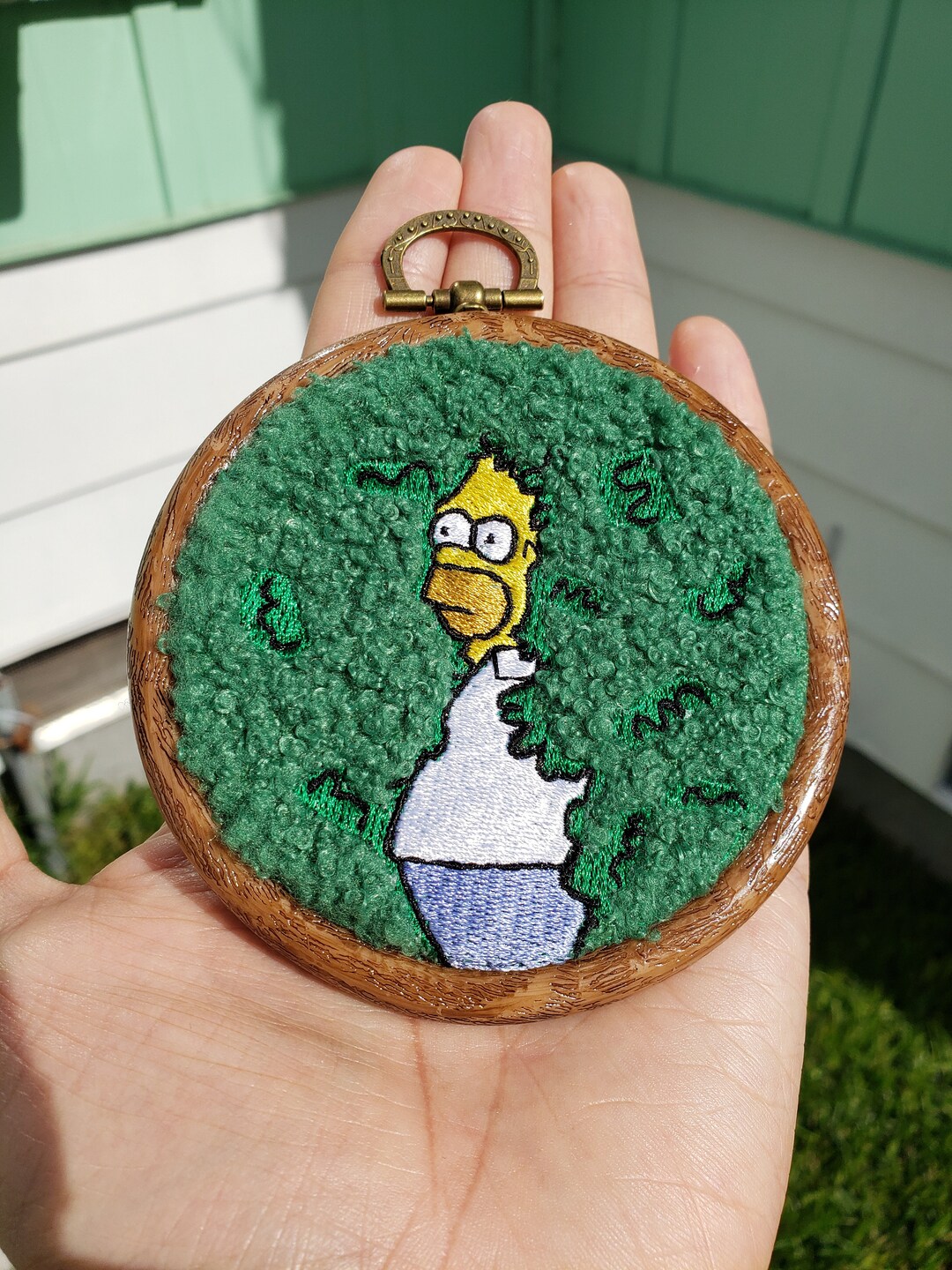 Homer Bush Hooped Embroidery, 3" - Etsy UK