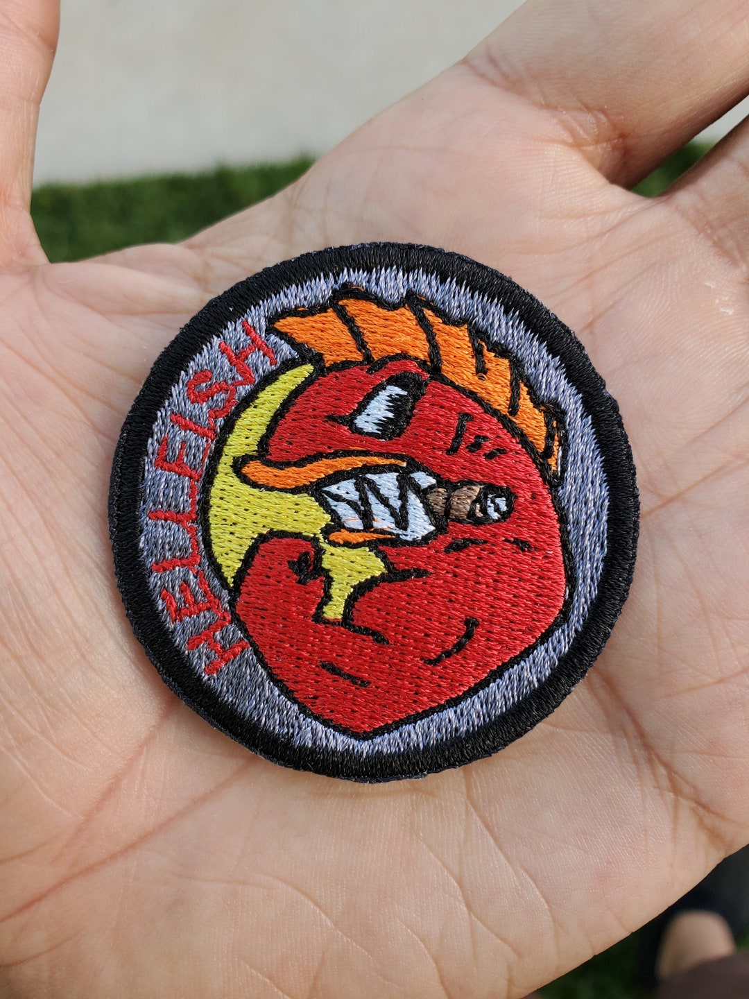 Flying Hellfish Embroidered Patch - Etsy