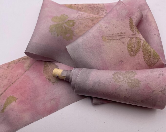 BOTANICAL NO 53 Hand Dyed Silk Habotai Ribbon//plant Dyed//bridal ...