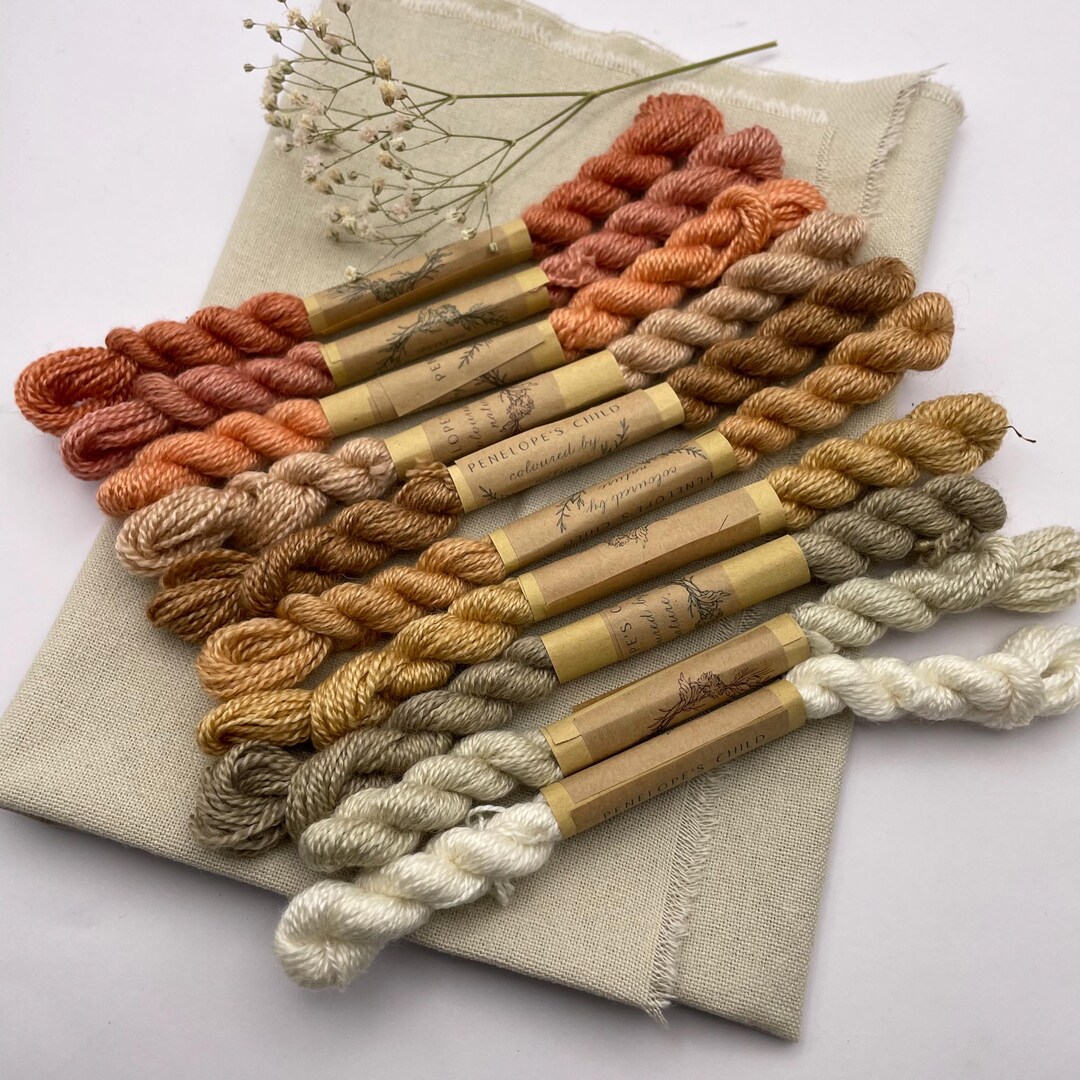 SILK/WOOL Blend Embroidery Thread Collection No.2 / Naturally Dyed ...