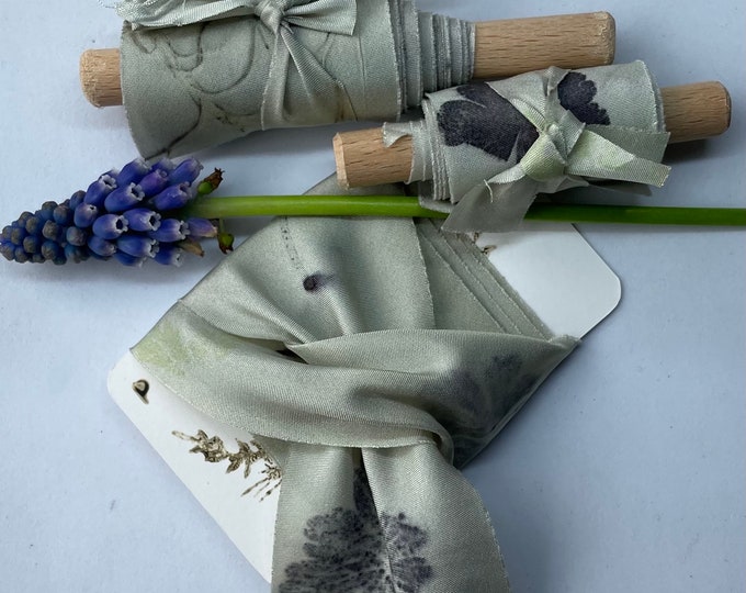 BOTANICAL NO 53 Hand Dyed Silk Habotai Ribbon//plant Dyed//bridal ...