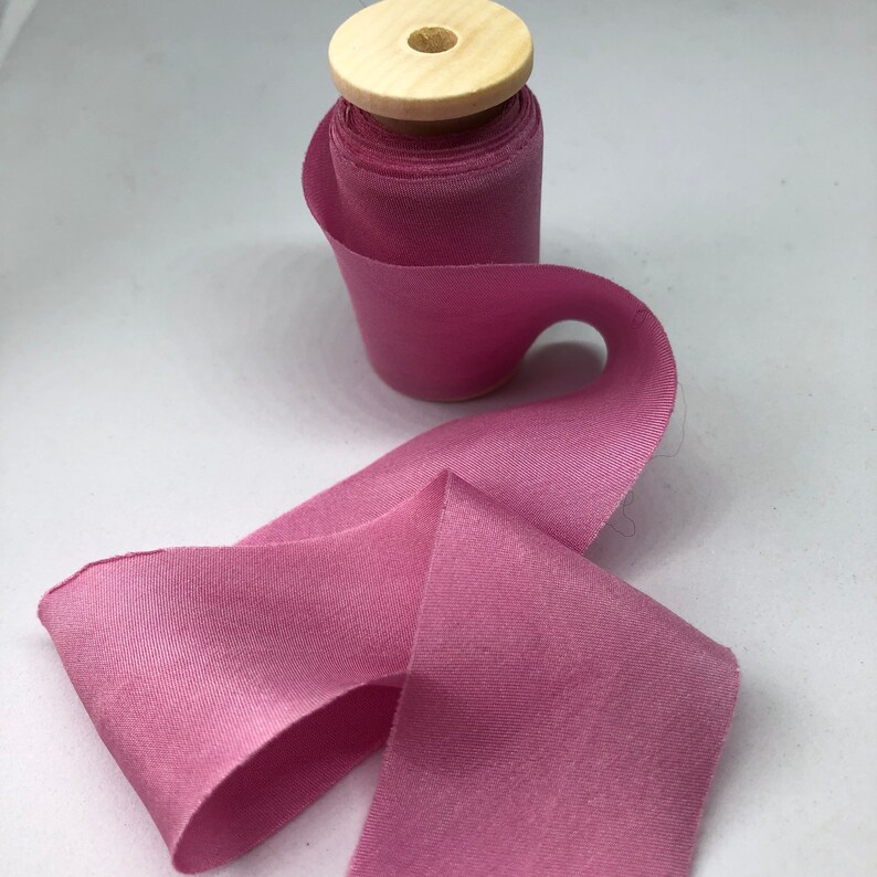 SUGAR Hand Dyed Silk Habotai Ribbon//naturally Dyed//wedding - Etsy