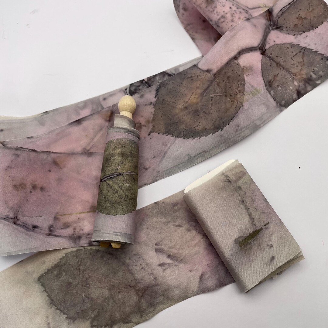 BOTANICAL NO 64 Hand Dyed Silk Habotai Ribbon//plant Dyed//bridal ...