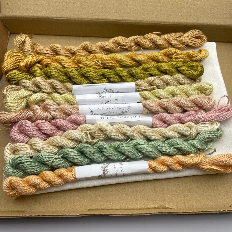 MULBERRY SILK Set 3/ Embroidery Thread Collection / Naturally Dyed ...