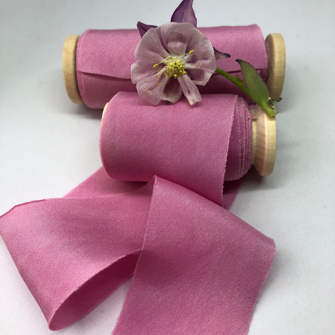 SUGAR Hand Dyed Silk Habotai Ribbon//naturally Dyed//wedding Ribbon ...