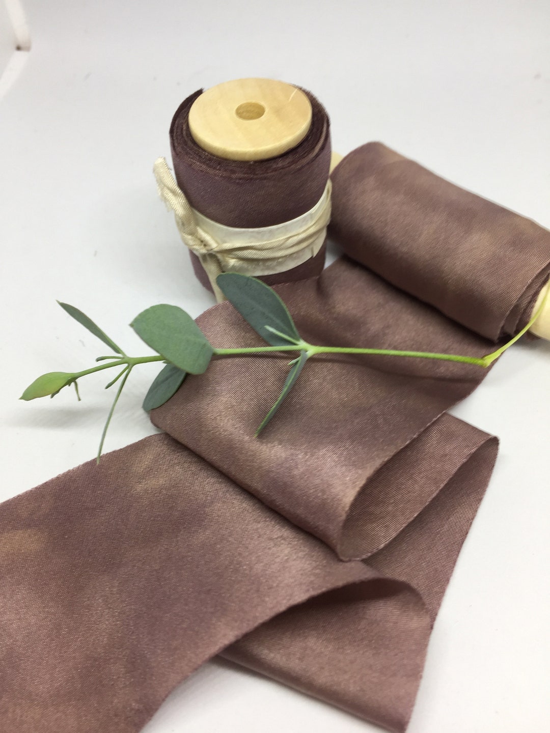 MARBLED PLUM Hand Dyed Silk Habotai Ribbon//plant Dyed//eco Dyed ...