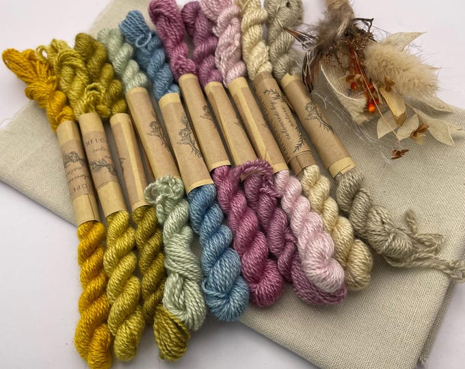 SILK/WOOL Blend Embroidery Thread Collection No.3 / Naturally Dyed ...