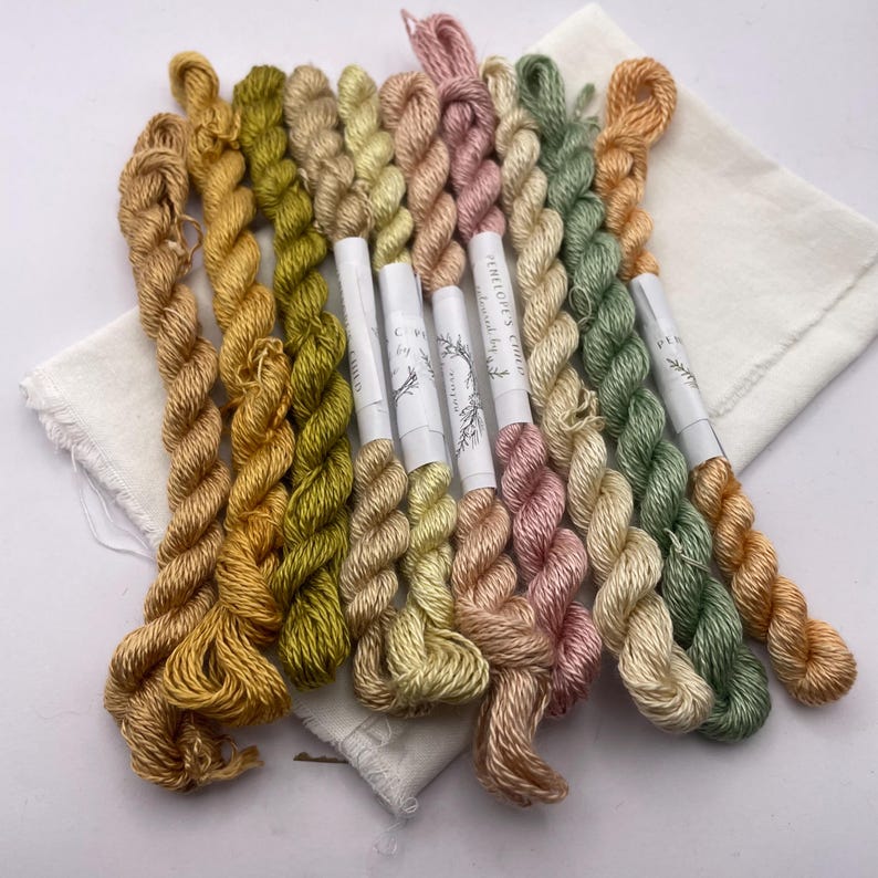 MULBERRY SILK Set 3/ Embroidery Thread Collection / Naturally Dyed ...