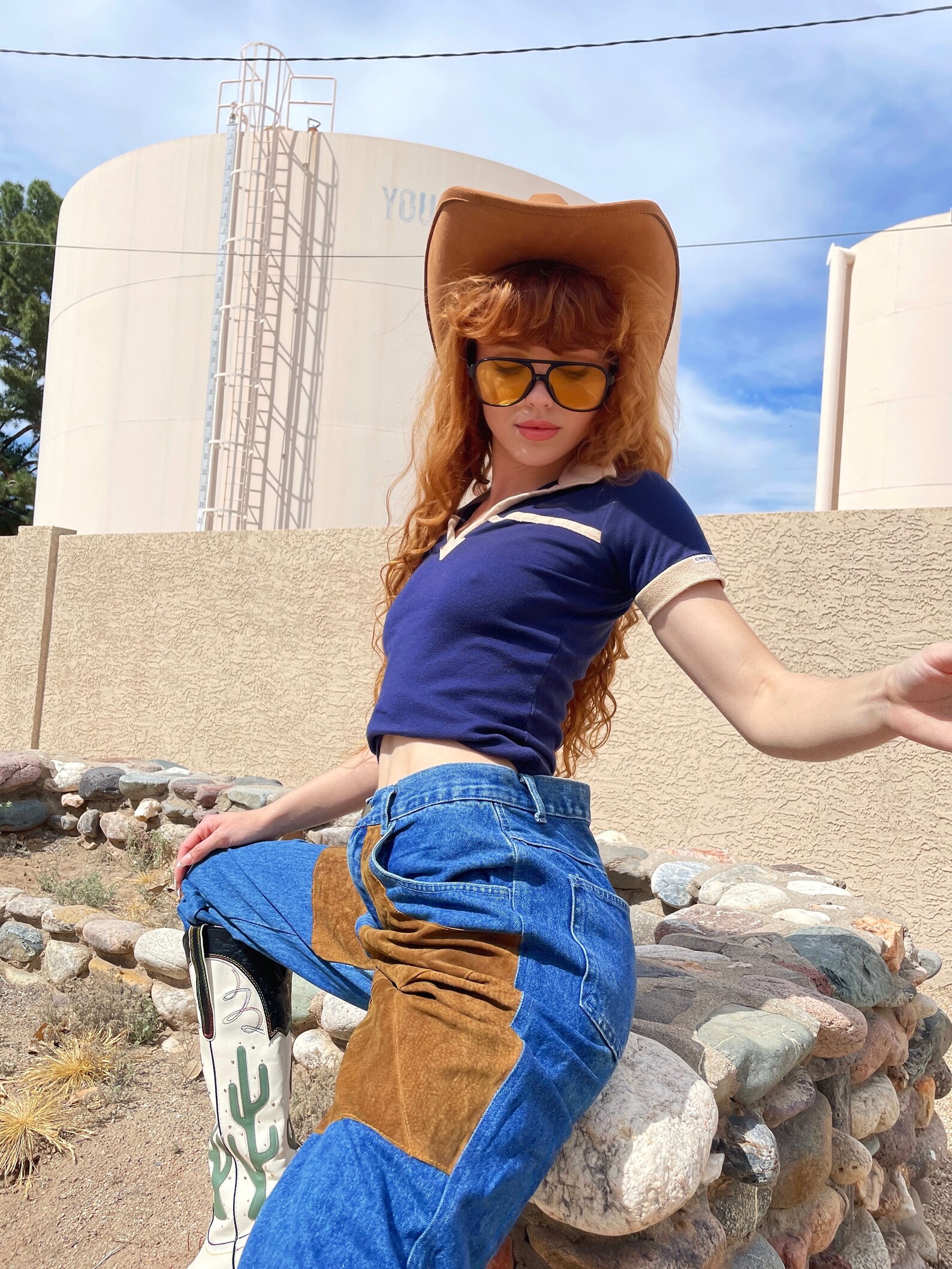 Brown Turquoise Conch Belted Classic Western Cowboy Hat Cowgirl - Etsy