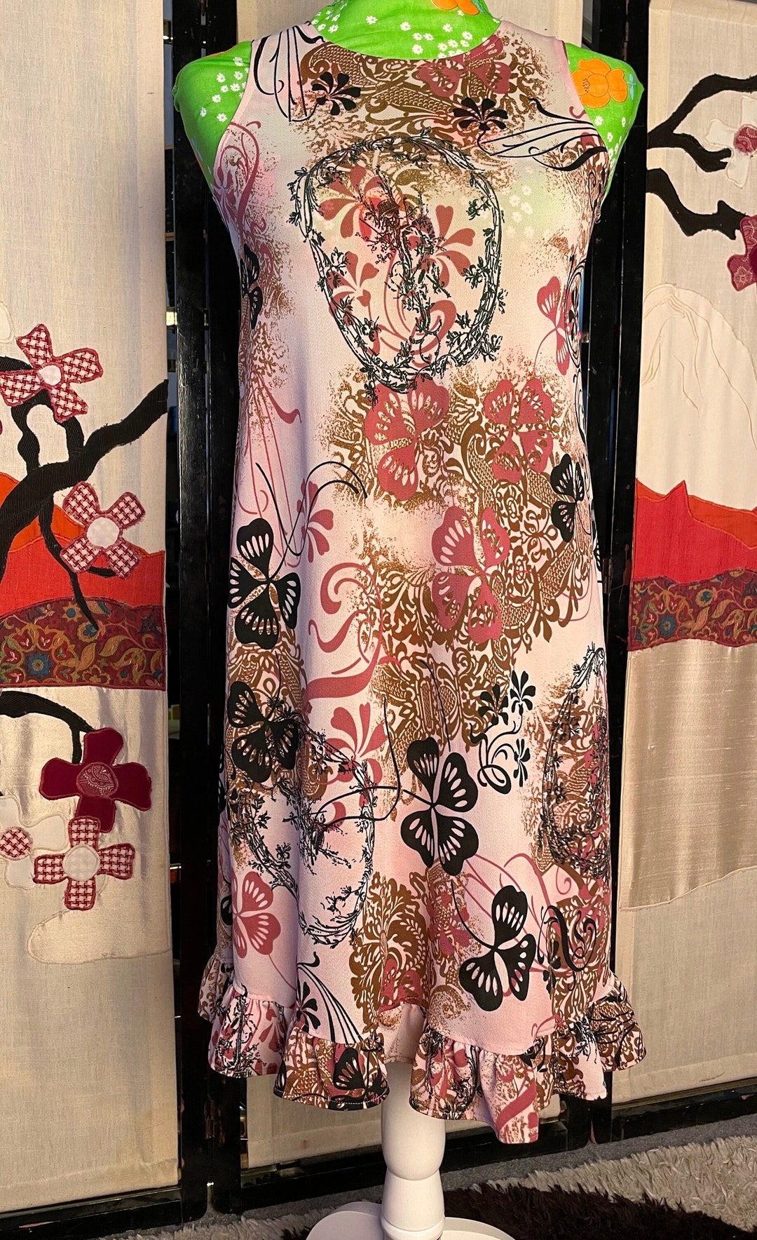 Vintage Y2K Tattoo Dusty Pink Flirty Dress - Etsy