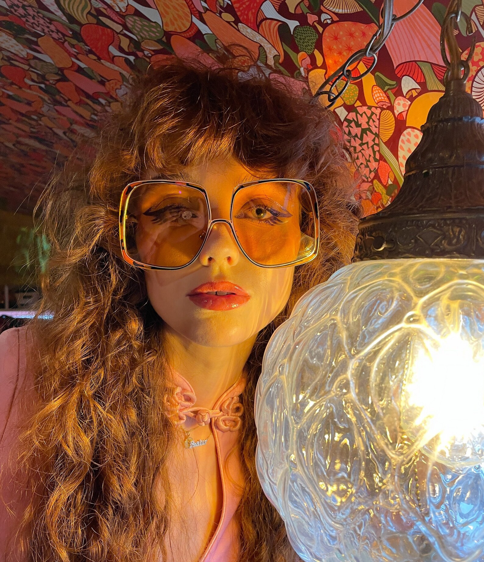 Vintage 70's Oversized Large Amber Orange and Gold - Etsy