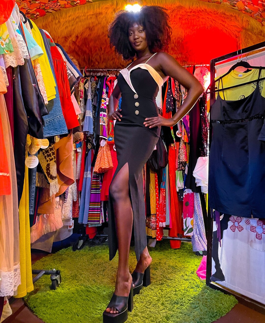 Vintage 90's 'betsey and Adam' Sexy Formal Black and White Tuxedo Dress ...