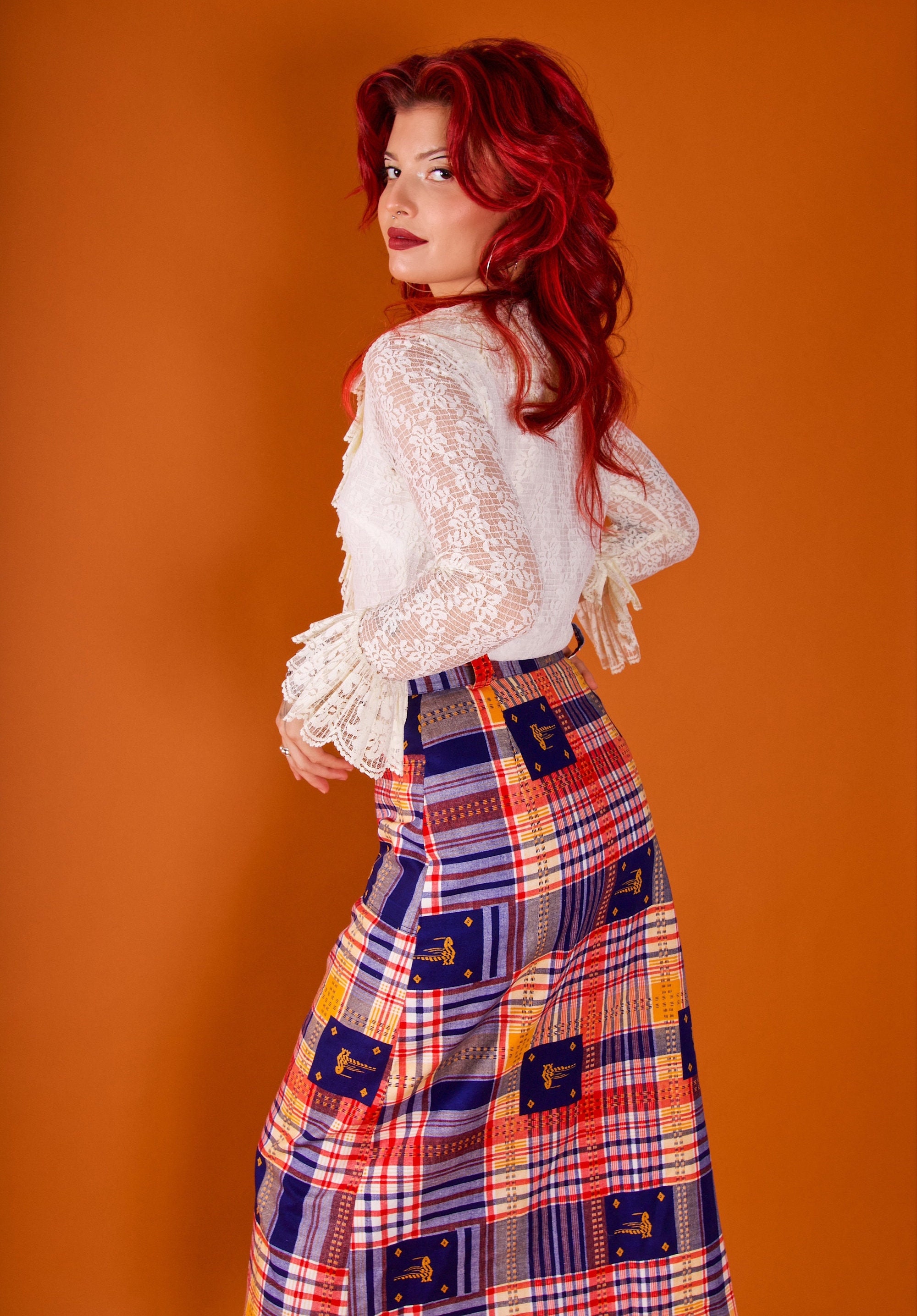 Vintage1960's Romantic Edwardian White Lace Ruffle Bust 'Gregory' Blouse