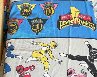 Vintage 80s Power Rangers Flat Sheet Twin Fabric - Etsy