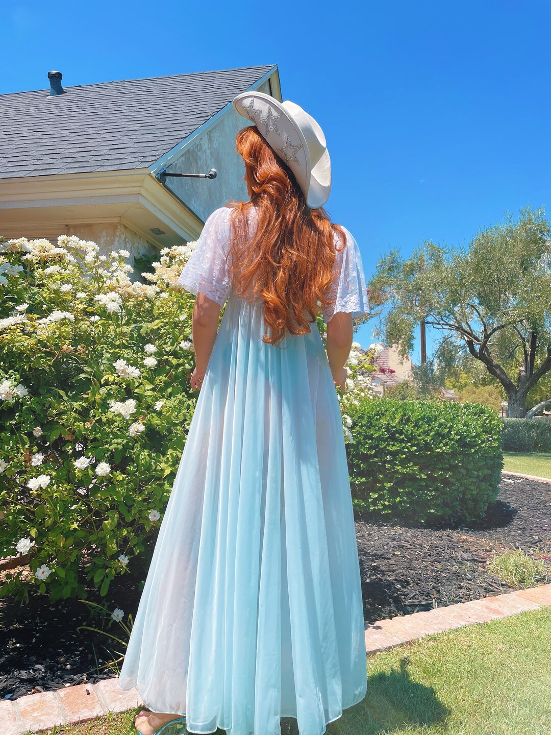 Vintage 1960's VAL MODE Dreamy Blue Sheer Lace Lingerie Duster - Etsy UK