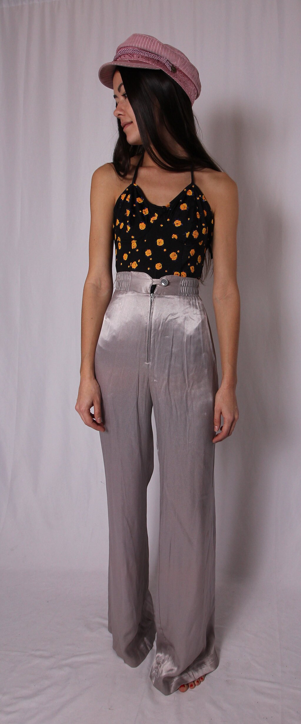 Vintage 1970's Liquid Silver Ultra High Waisted Disco Pants | Metallic ...