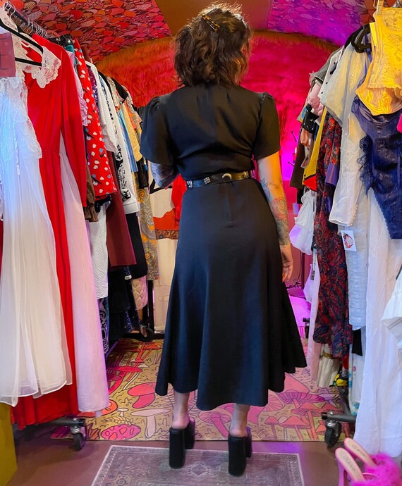 Vintage 1970's 'Candace' Black Pin Up Bow Dress - Gem