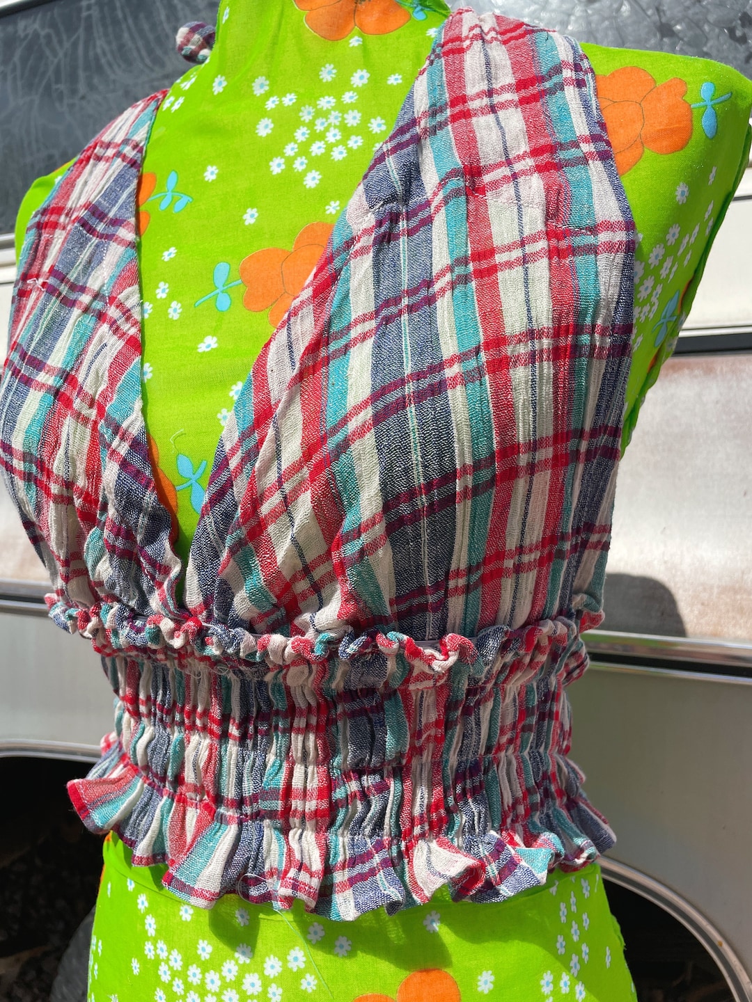 Vintage 1970's Deadstock 100% Cotton Plaid Halter Top - Etsy