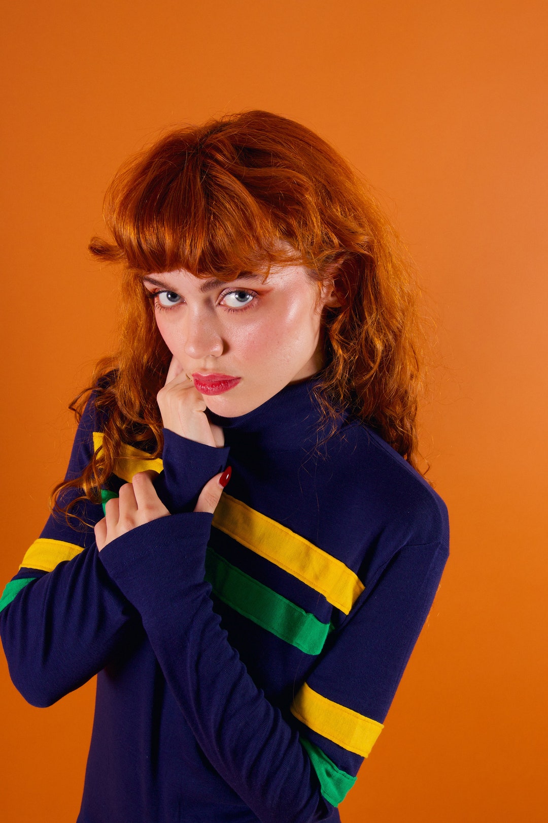 Vintage Deadstock 1970's 'MK TODAY' Striped Turtleneck Top - Etsy
