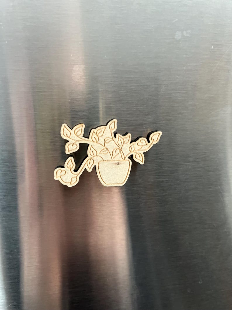 Wooden Plant Magnets - Etsy