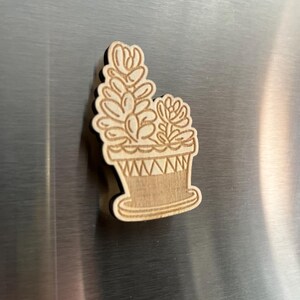 Wooden Plant Magnets - Etsy