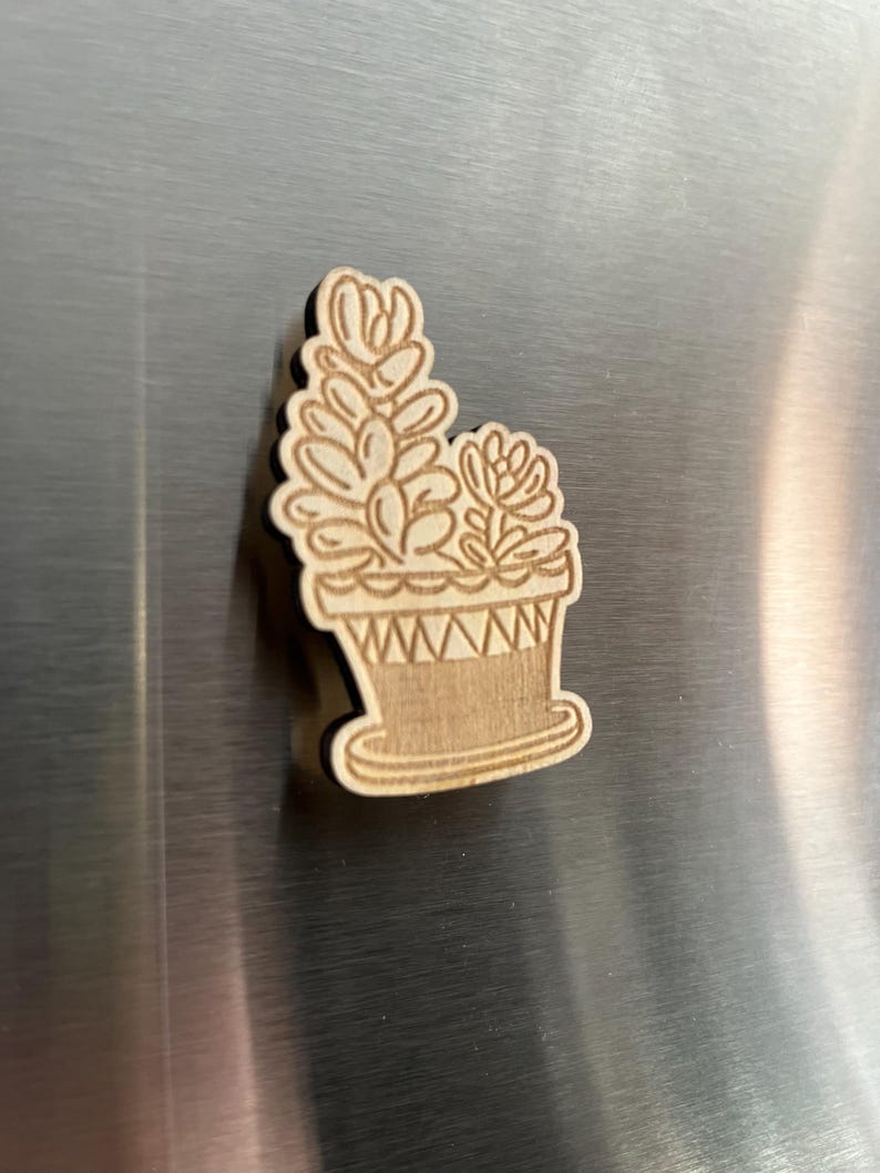 Wooden Plant Magnets - Etsy