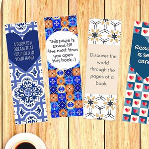 Colorful Mosaic Tile Bookmark, Digital Sheet Printables, 4 Download ...