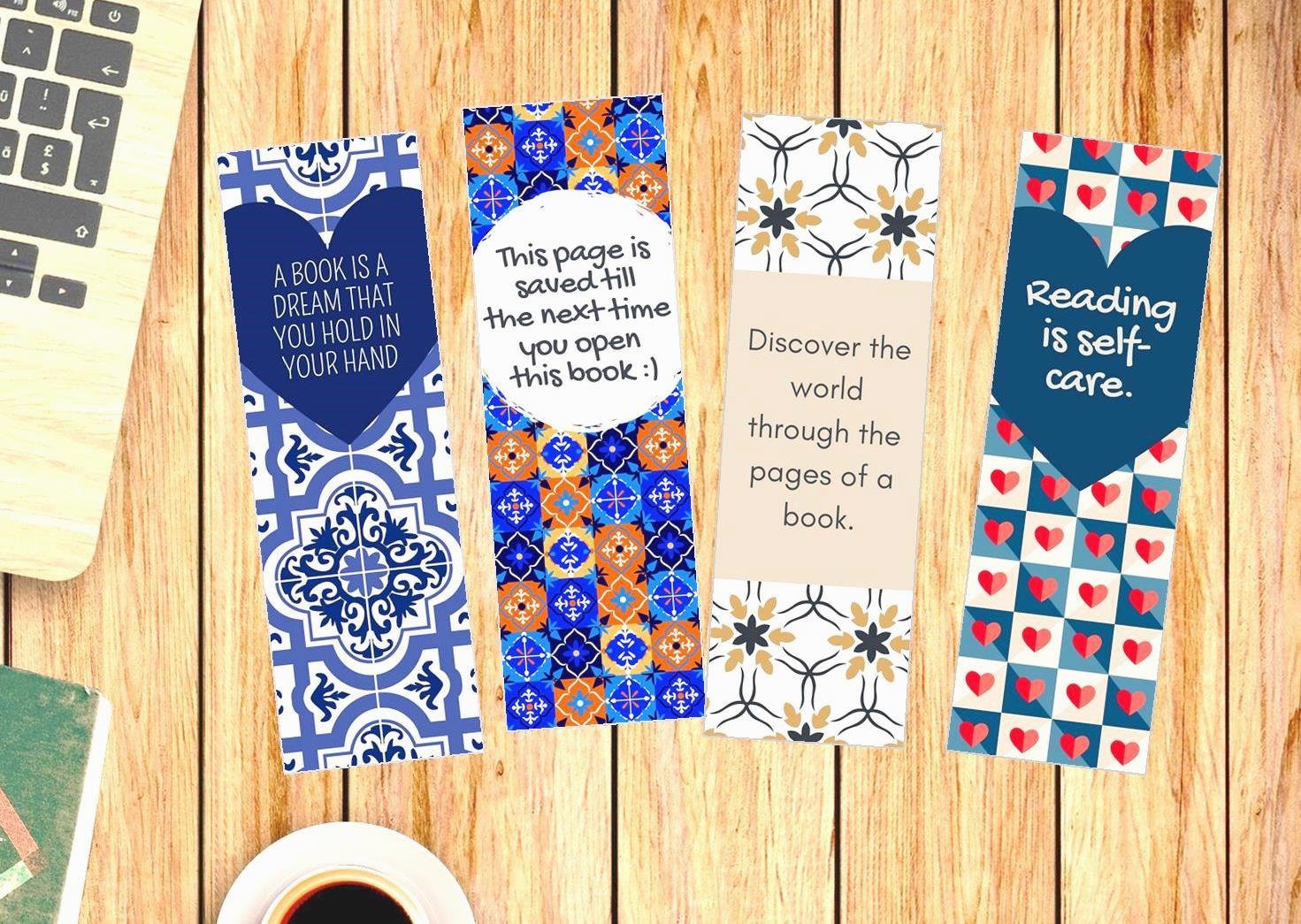 Colorful Mosaic Tile Bookmark, Digital Sheet Printables, 4 Download ...