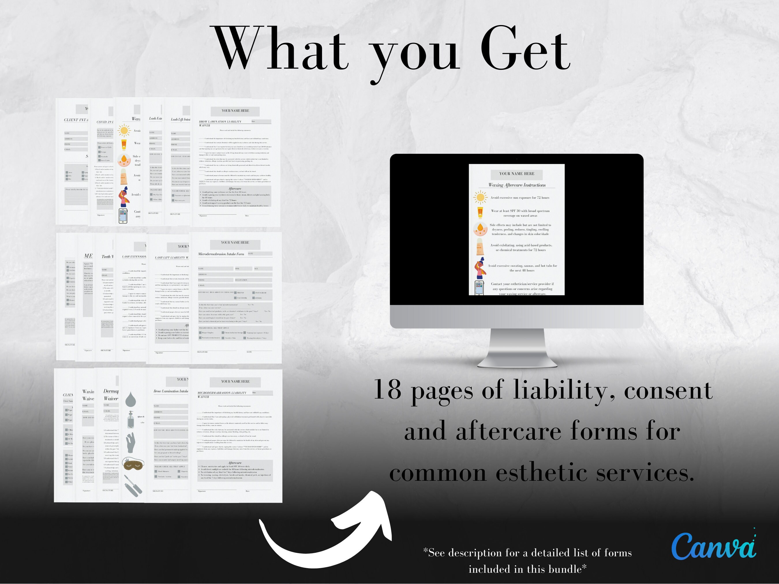 Esthetician Consent Form Bundle | Esthetician Consent Forms | Salon ...