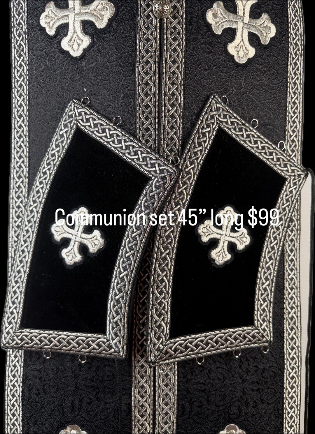 Black Sick Call Set Communion Stole With Cuffs 45" 114 Cm - Etsy