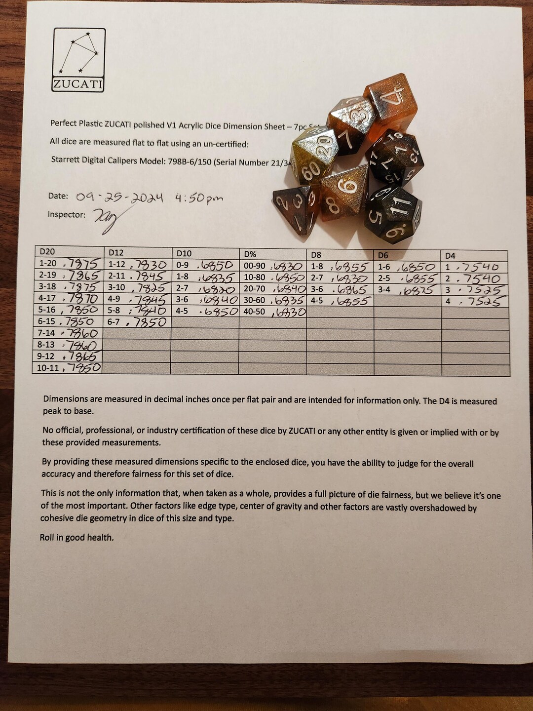 Inspected - Perfect Plastic™ Celestial Polyhedral Dice Set - Autumn ...