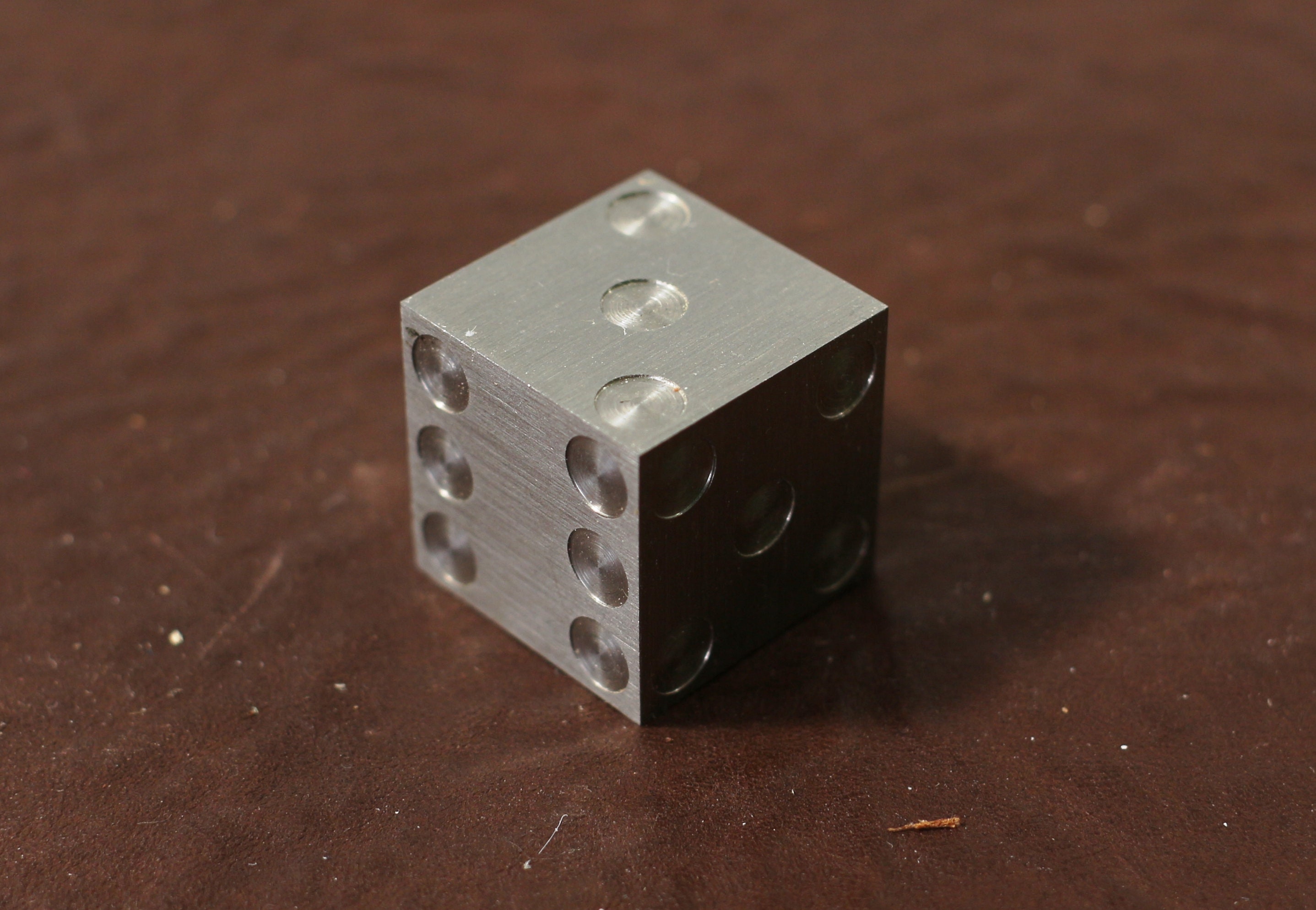 Stainless Steel Prototype Casio Die 1 Cube with Pips - Single Die