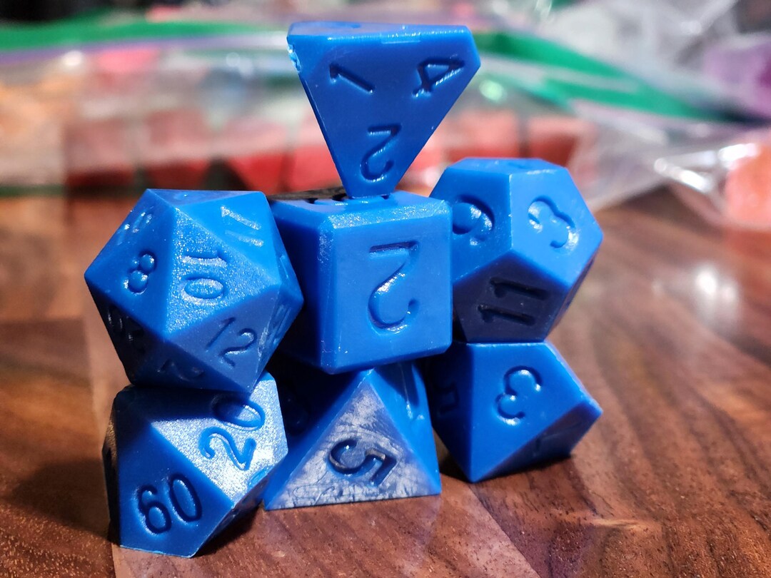 Veruca Salt Blue Polyhedral Dice Set - Raw Plastic - Etsy