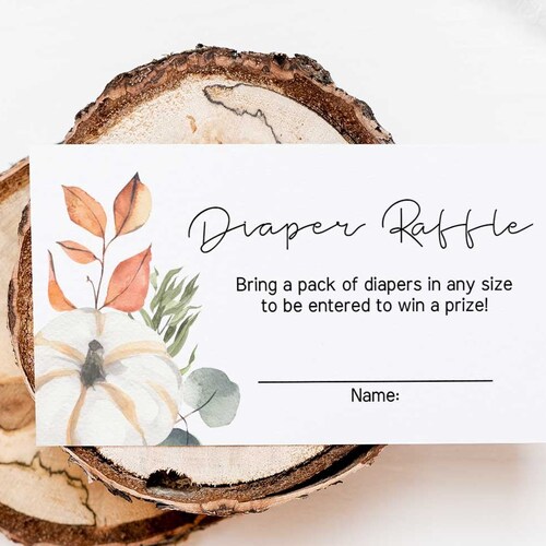 Printable Diaper Raffle Sign // Fall Baby Shower Pumpkin | Etsy