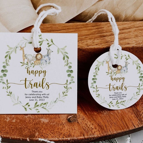 Happy Trails Tag Trail Mix Woodland Favor Tags Template - Etsy