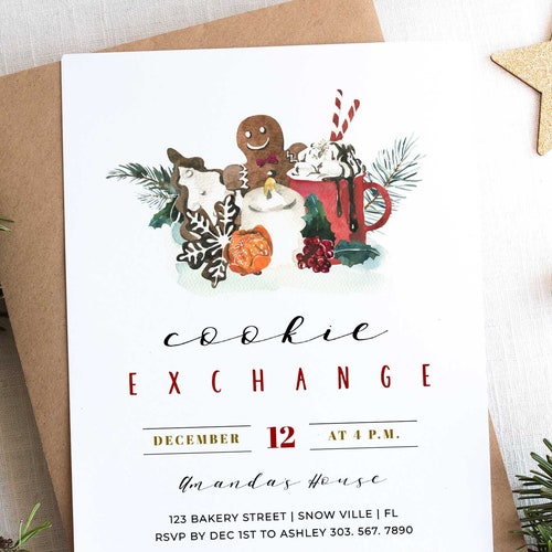 Christmas Cookie Exchange Invitation Christmas Party - Etsy