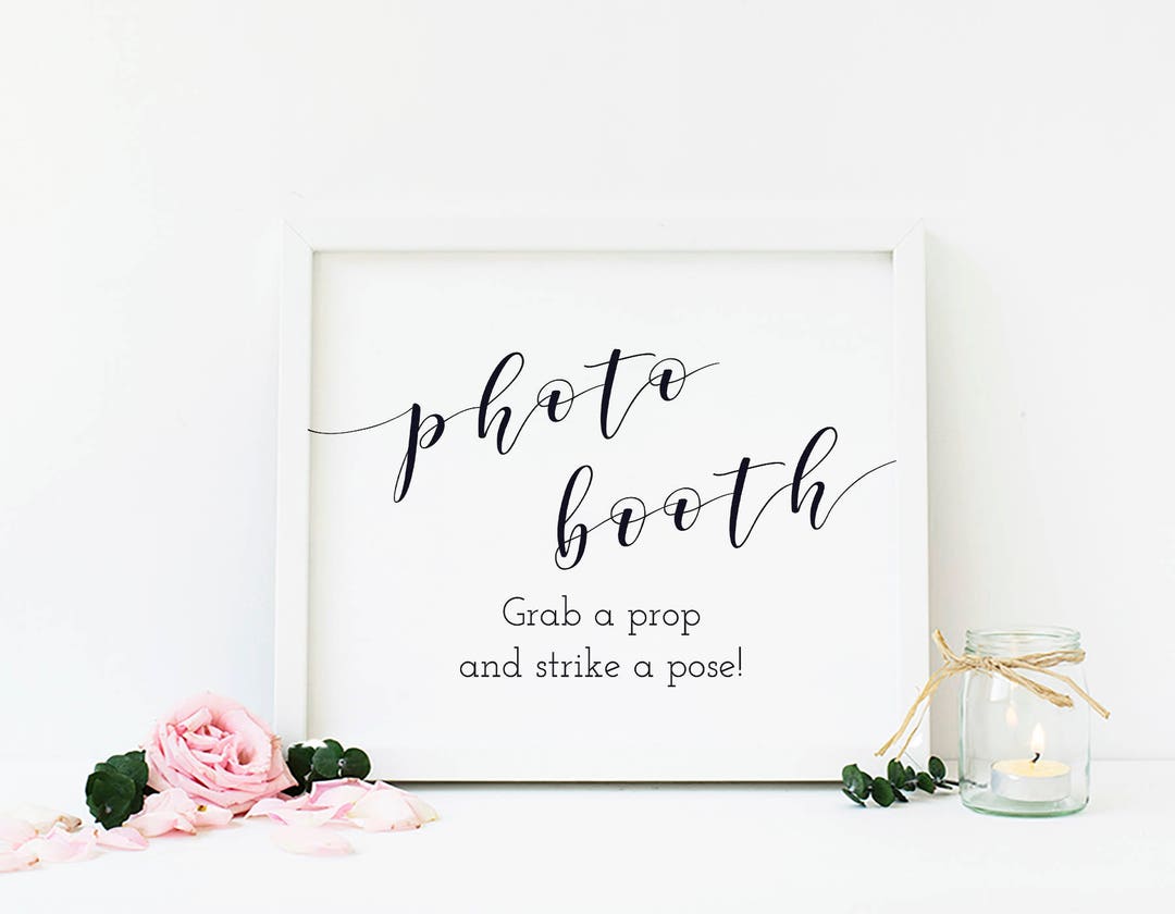 Calligraphy Wedding Photo Booth Sign, Photobooth Sign, Grab a Prop and ...
