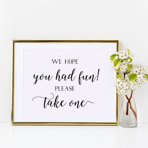 Take a Treat Sign, We Hope You Had Fun Please Take One, Printable Favor ...