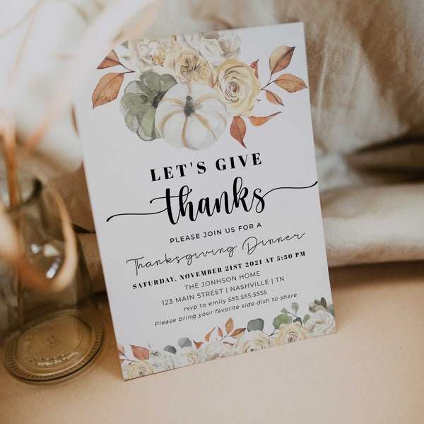 Give Thanks Invite - Etsy