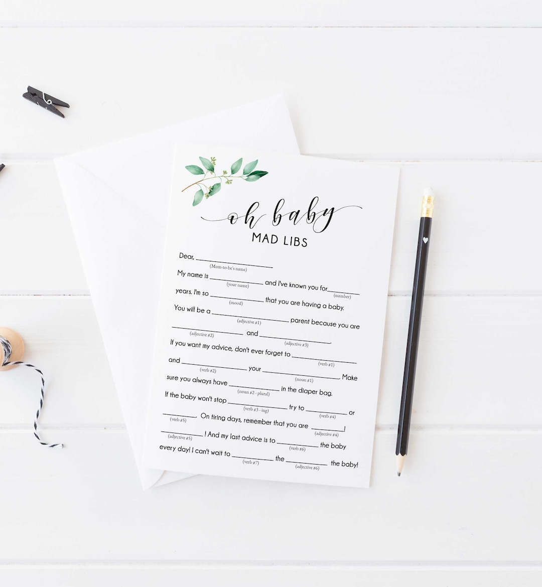 Baby Shower Mad Libs, Editable Baby Shower Game, Baby Mad Libs, Madlibs ...
