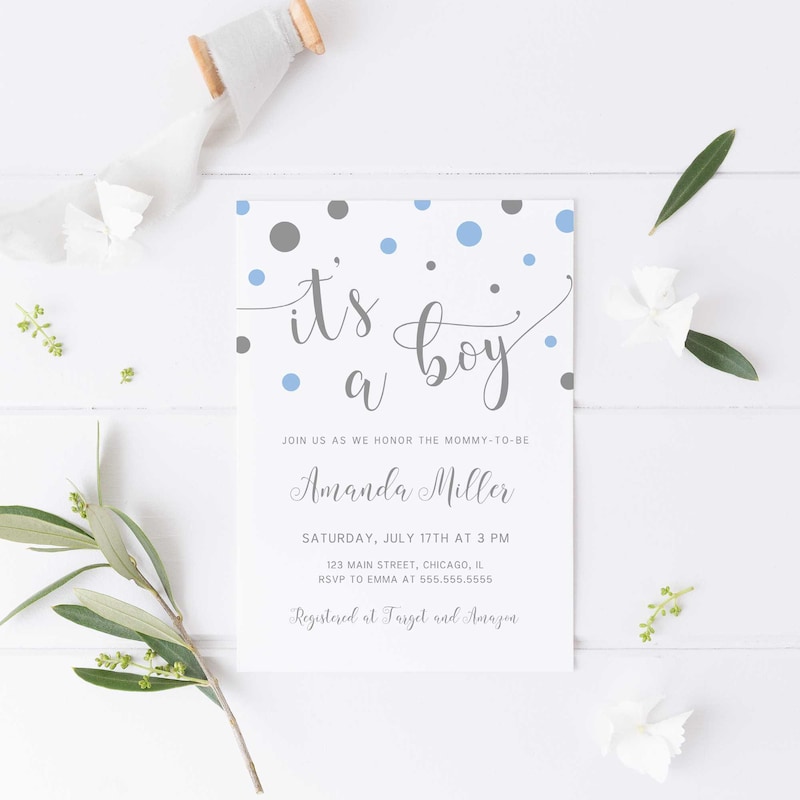 Boy Baby Shower Invitation - Etsy