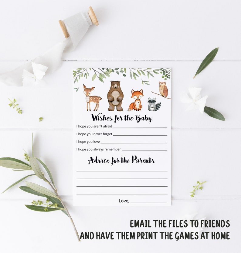 Virtual Baby Shower Games Woodland Virtual Baby Shower Zoom | Etsy