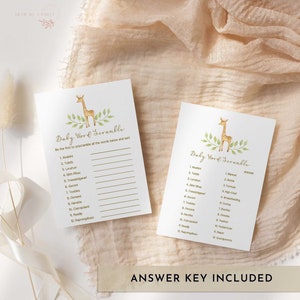 Giraffe Baby Shower Games Bundle, Safari Baby Shower Game, Boy Baby ...