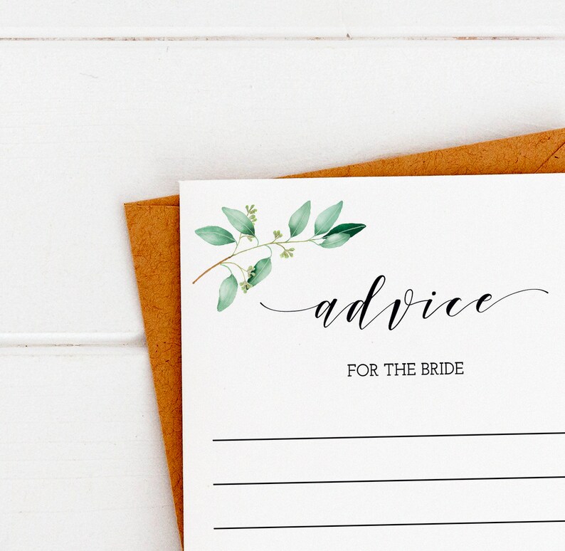 Advice for the Bride Printable Rustic Bridal Shower Advice - Etsy
