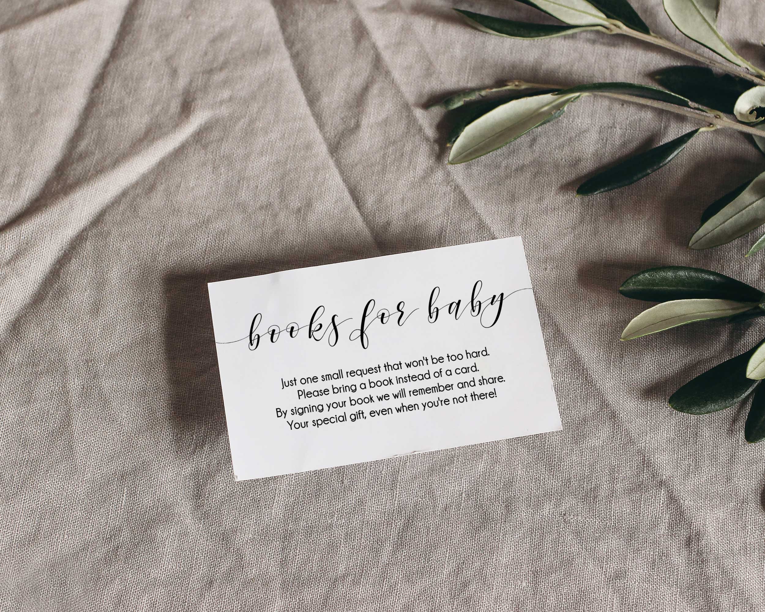 Books for Baby Card Printable Book Request Baby Shower - Etsy