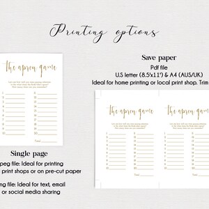 Bridal Shower Apron Game, Printable Kitchen Shower Game, Kitchen Items ...